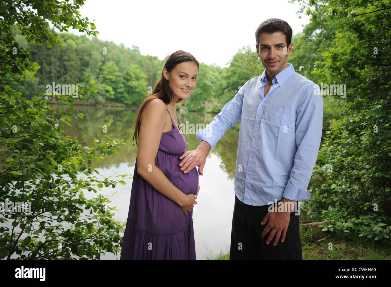Expactant Mother and Father Stock Photo - Alamy