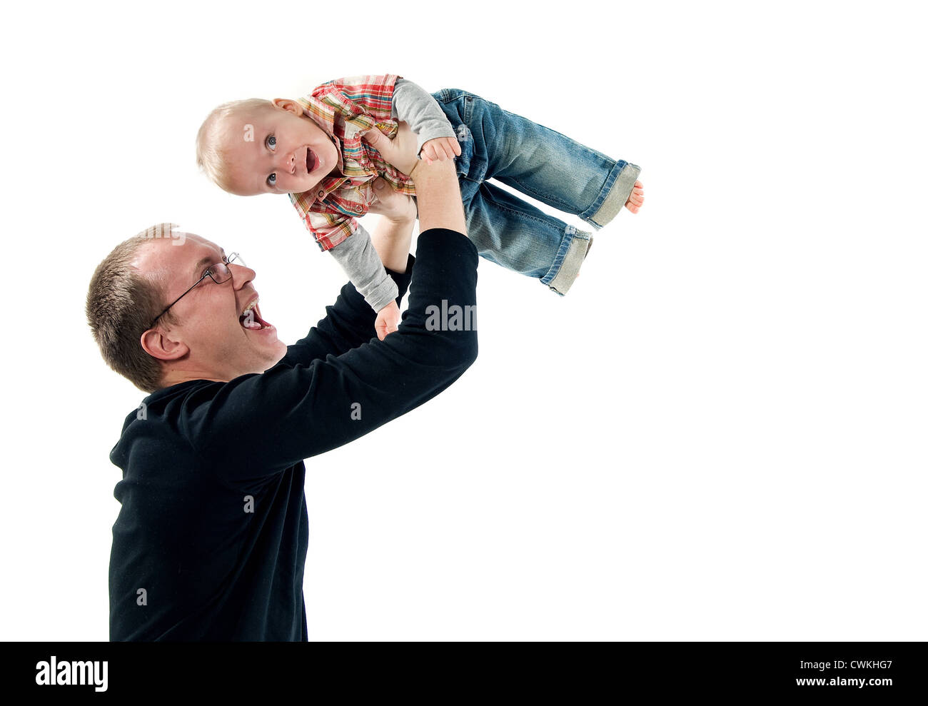 Two boys with their father Cut Out Stock Images & Pictures - Alamy