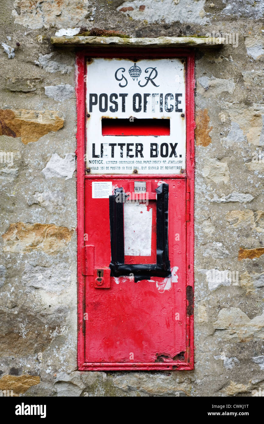 very old post office letter box set into a stone wall Stock Photo - Alamy