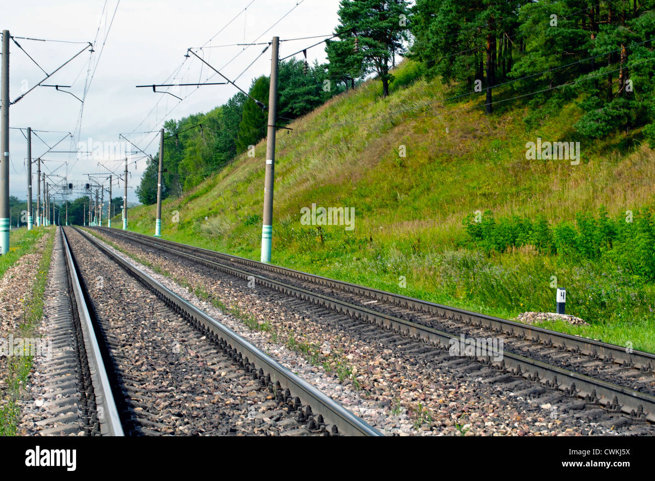Railroad Track Train Landscape Stock Photo - Alamy