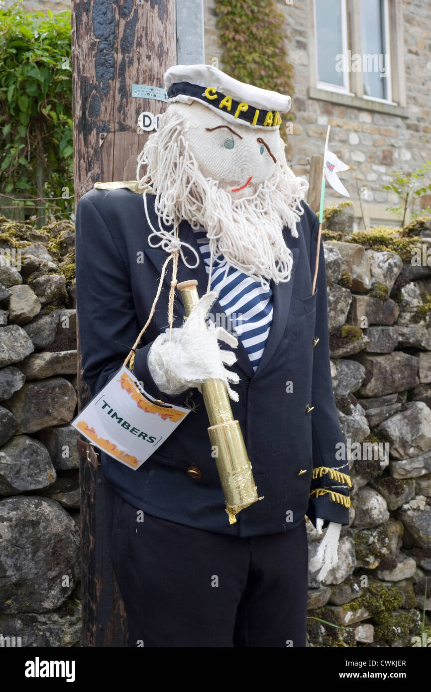 scarecrow at kettlewell festival depicting a traditional sea captain ...