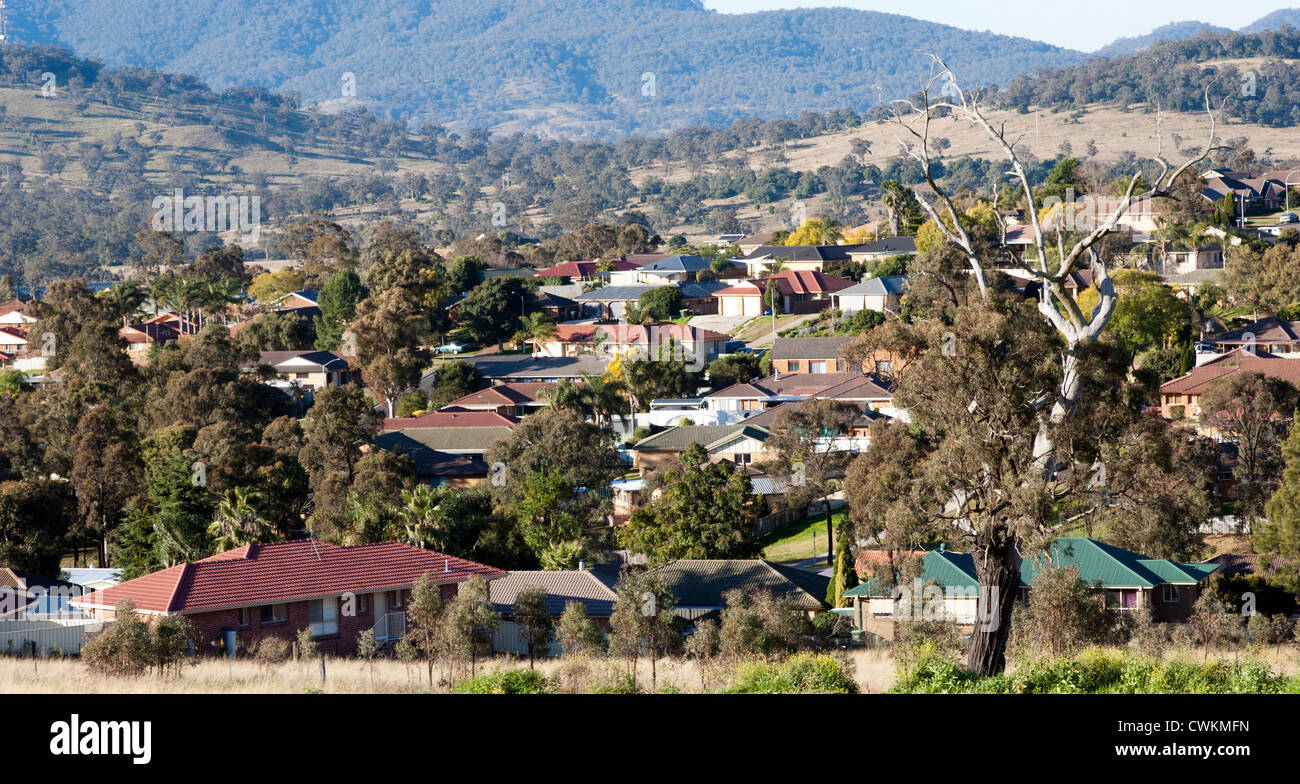 Housing in a rural town in Australia which continues to grow Stock ...