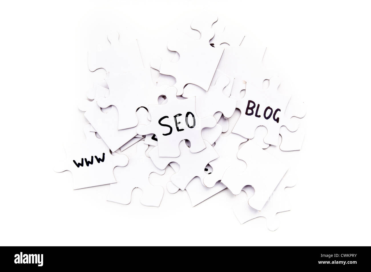 SEO internet concept with puzzle pieces Stock Photo - Alamy