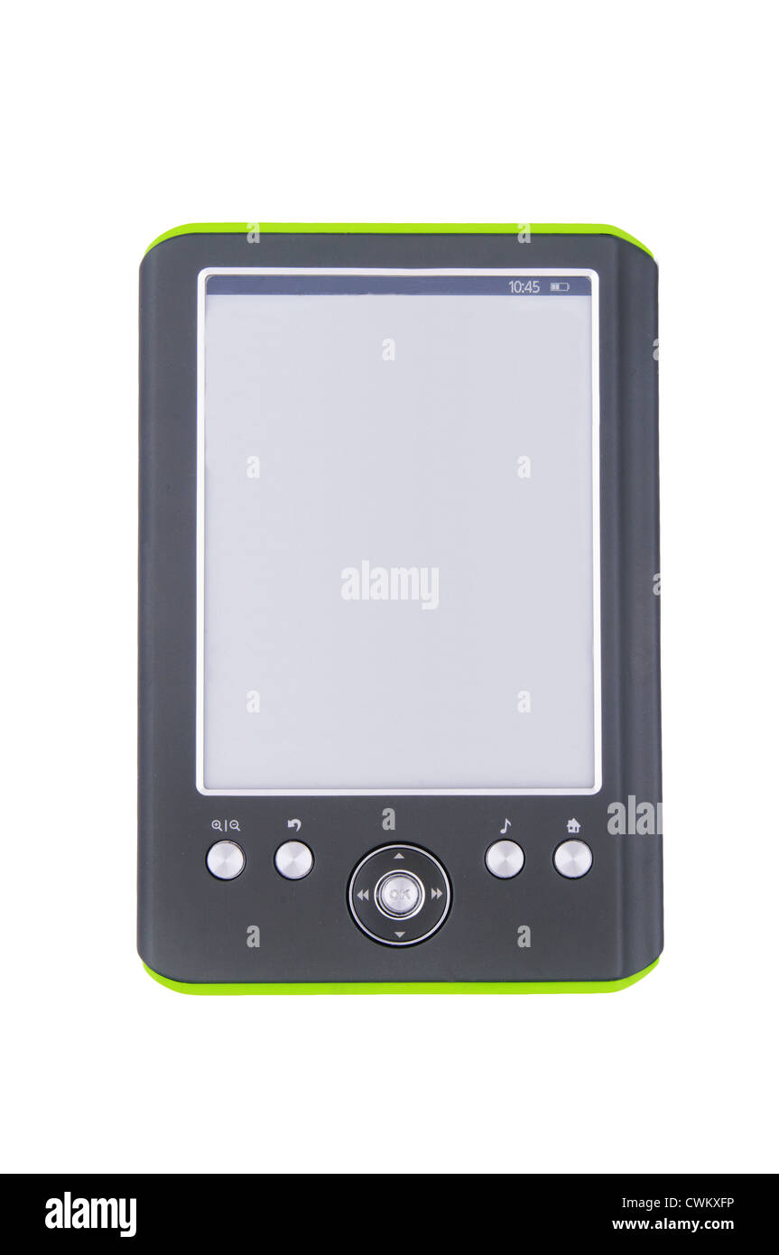 e-book reader device, close up, isolated on the white Stock Photo - Alamy