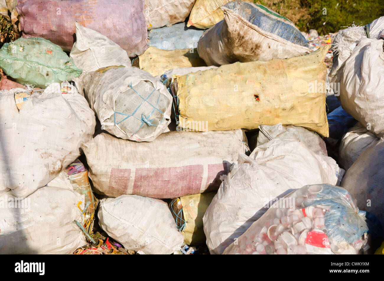 Sacks and sacks of refuse in a garbage dump Stock Photo - Alamy