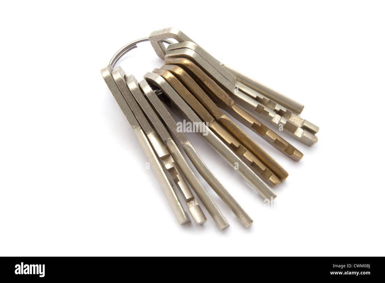A bunch of keys isolated on white background Stock Photo - Alamy