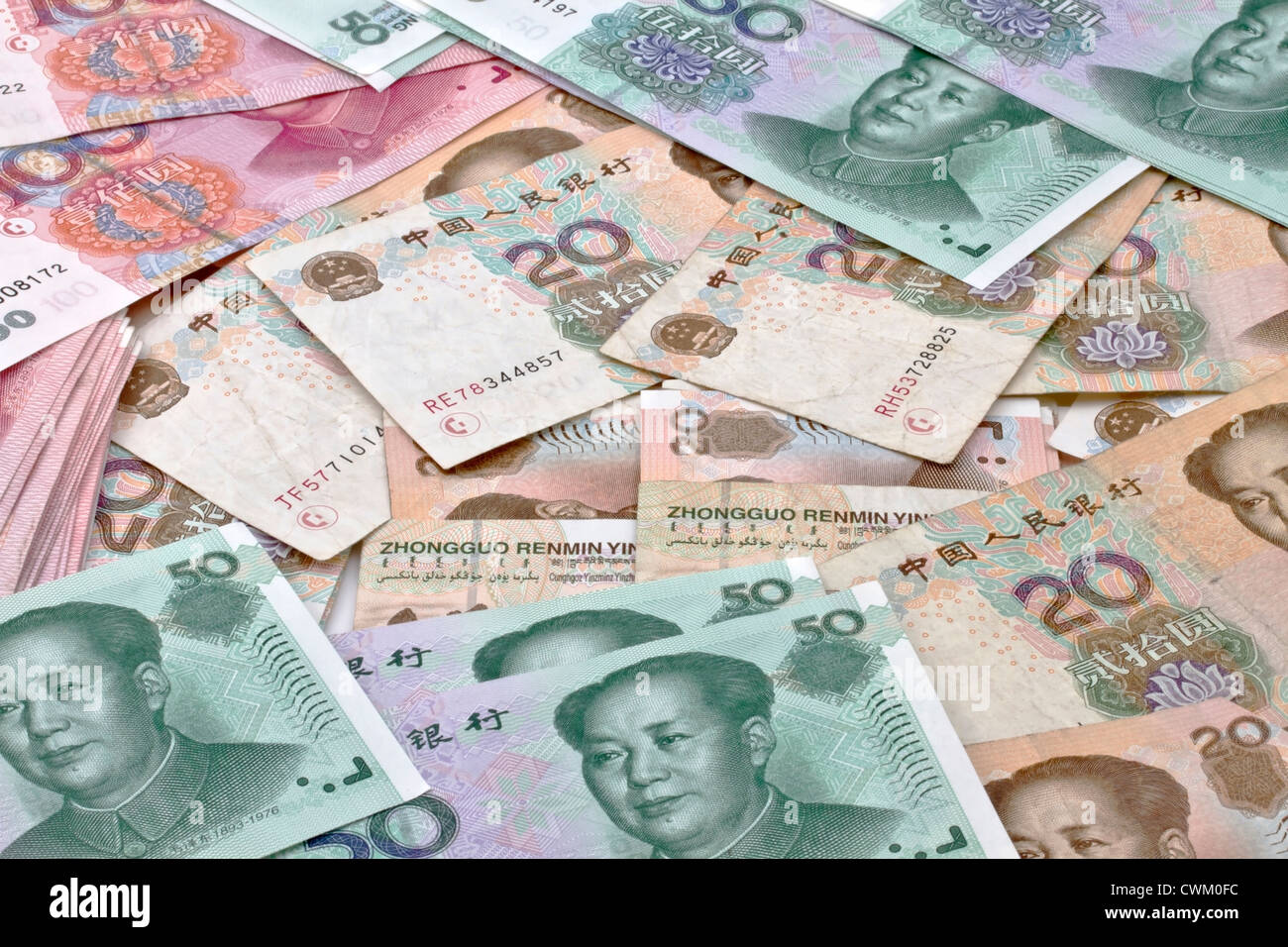 Different Chinese Yuan background Stock Photo - Alamy