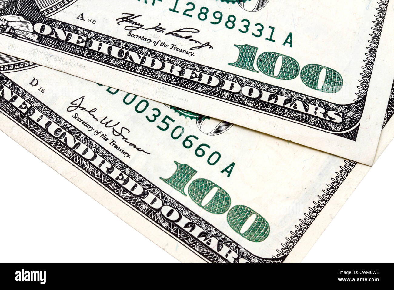 100 USD isolated on white background Stock Photo - Alamy