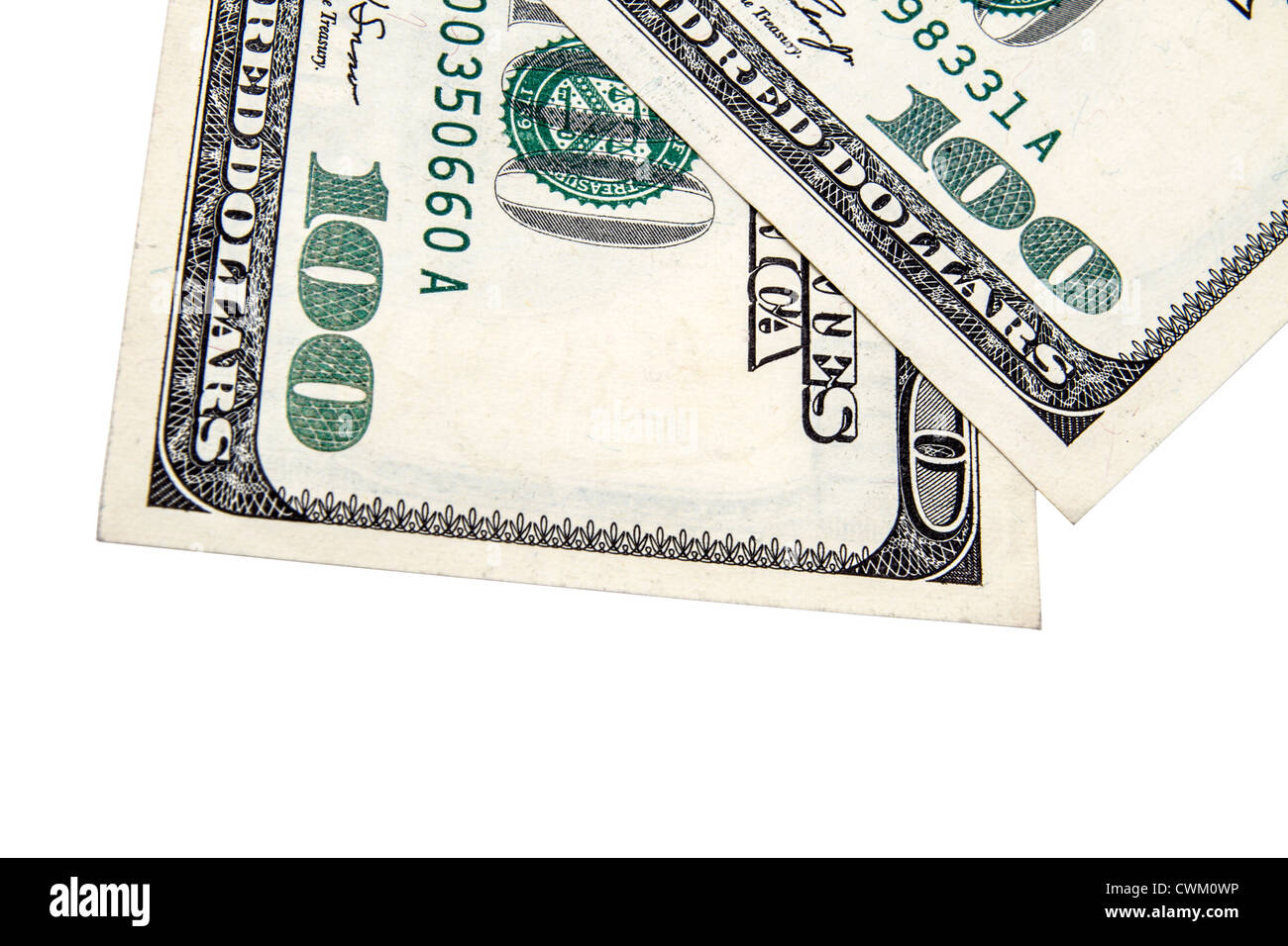 100 USD isolated on white background Stock Photo - Alamy