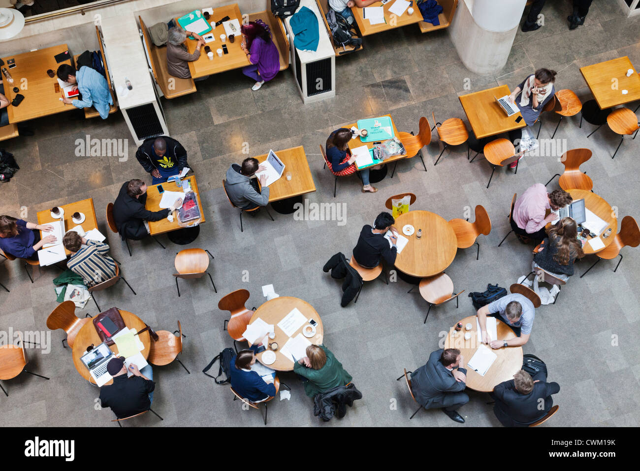 England, London, The British Library, Cafe Tables Stock Photo - Alamy