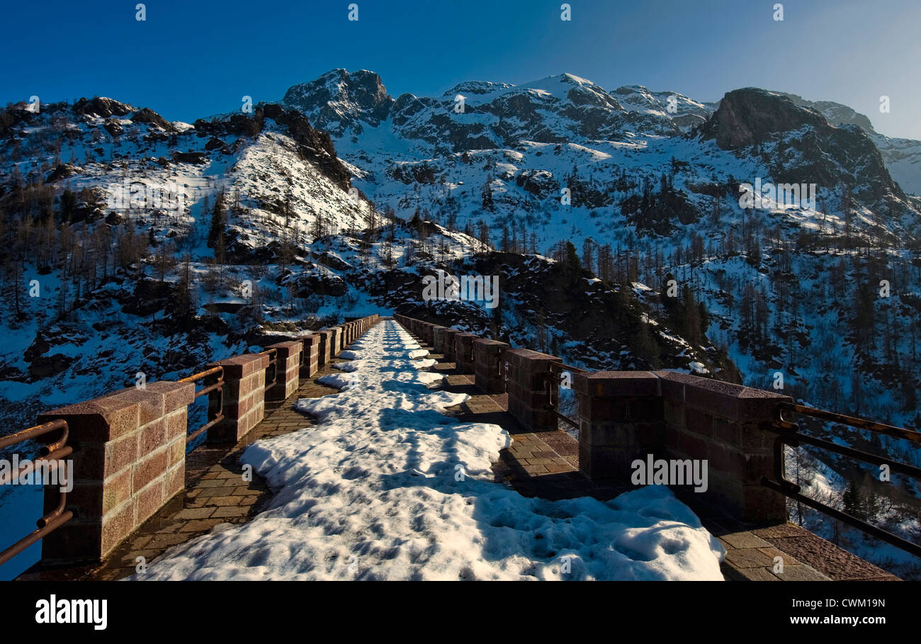 concrete street in Alps mountains, Italy Stock Photo - Alamy