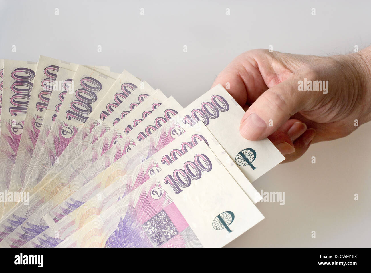 Czech koruna banknotes hi-res stock photography and images - Alamy