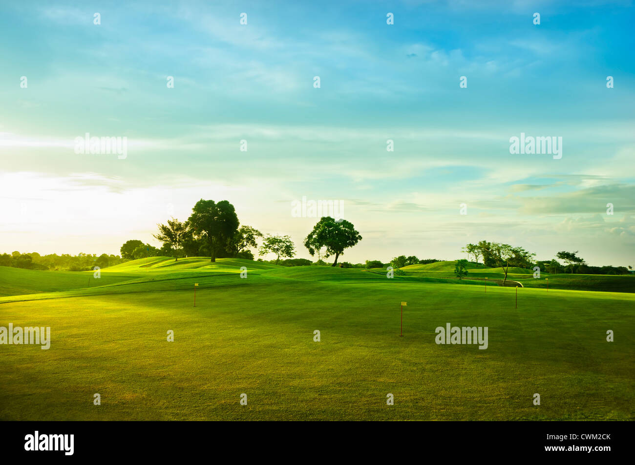 A beautiful golf course in the Philippines during sunset Stock Photo ...