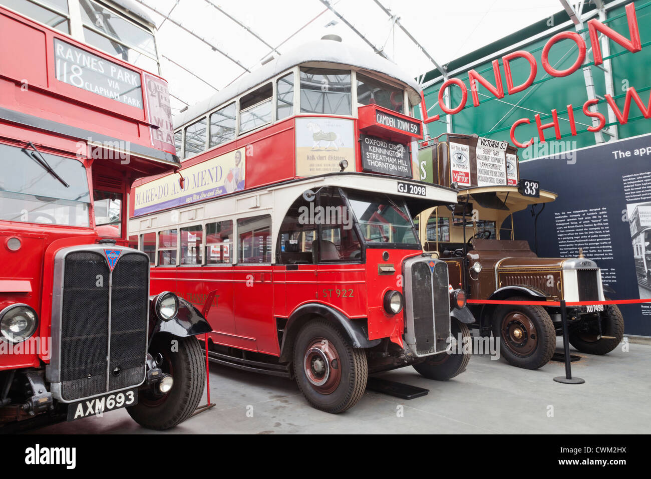 England, Surrey, London, Booklands Museum, London Bus Museum, Vintage ...