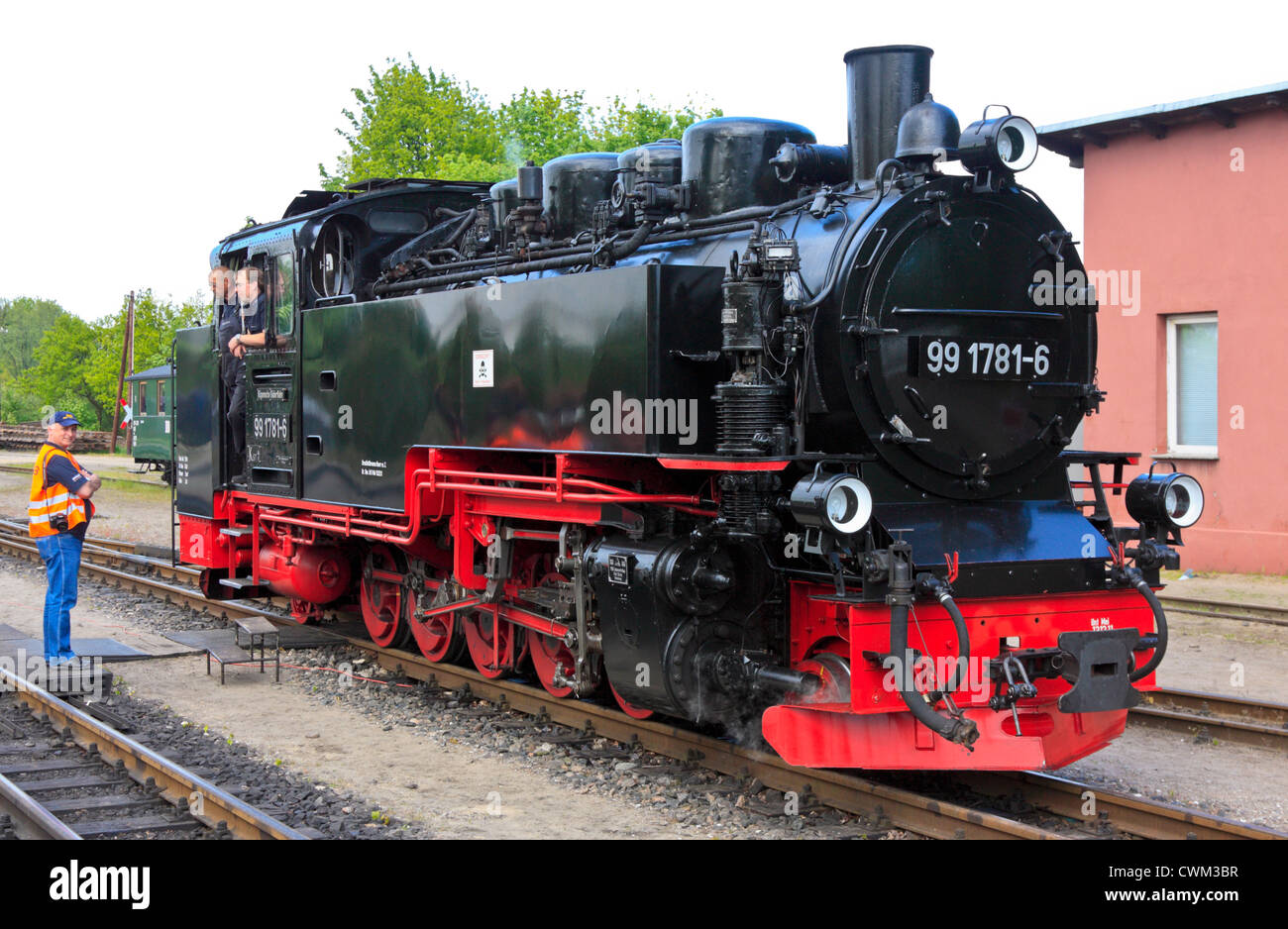 Narrow Gauge Steam Train "Rasender Roland" in Putbus, Ruegen Stock ...
