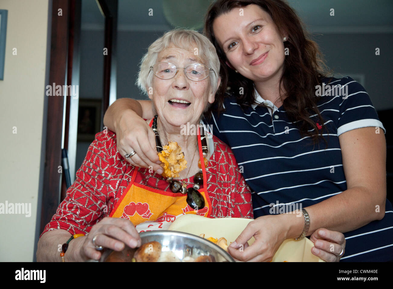 Polish grandma and granddaughter celebrate after cleaning a bowel of ...
