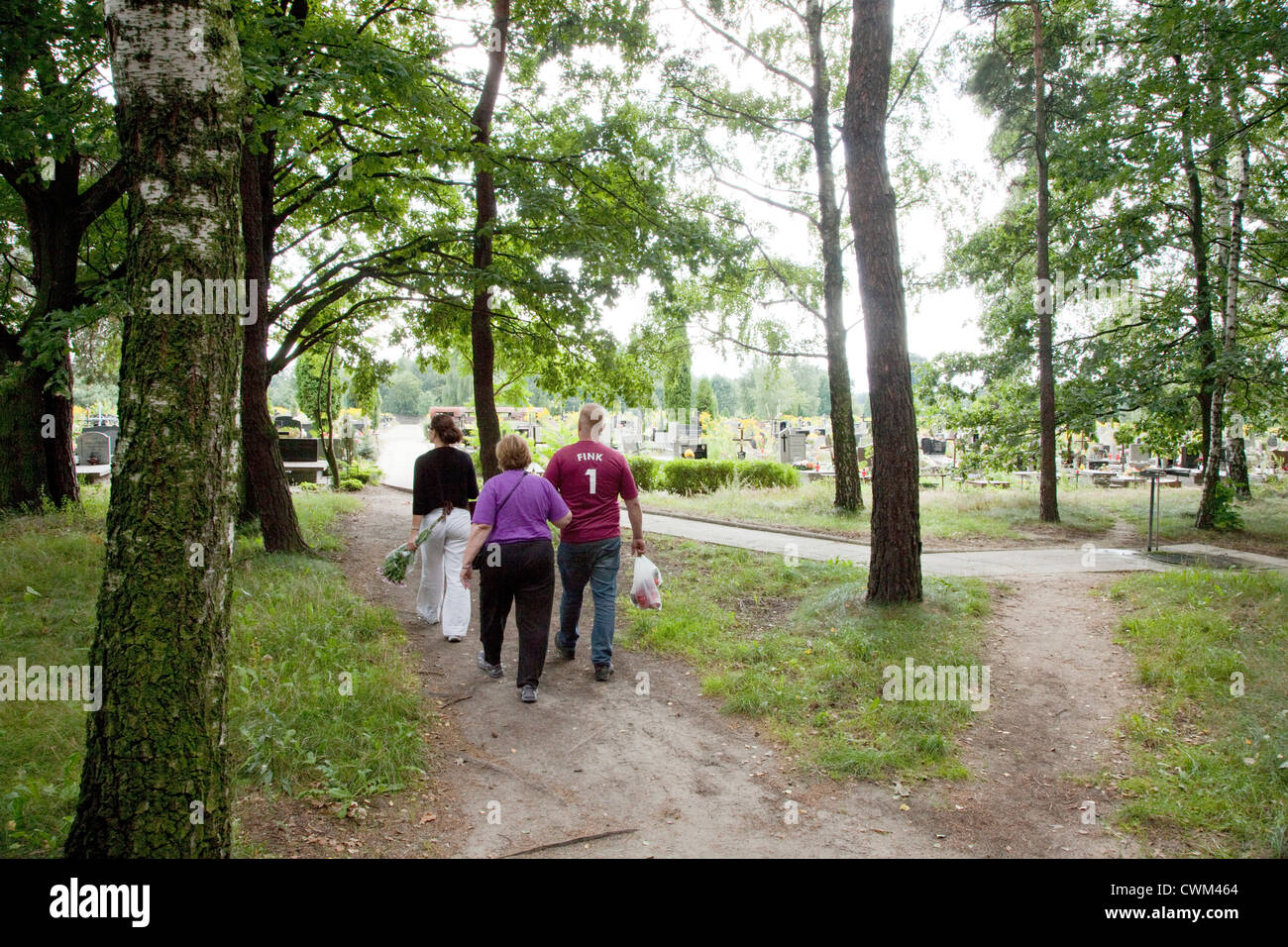 Walking thru the woods to the cemetery. Roman Catholic Church's ...