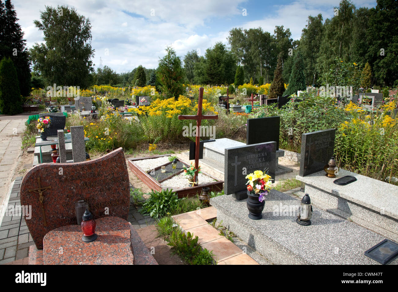 View of Polish cemetery. Roman Catholic Church's Cemetery Cmentarz ...