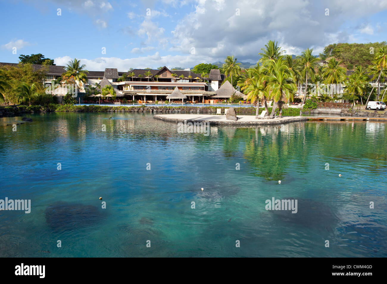 Polynesian landscape- Azure lagoon Stock Photo - Alamy