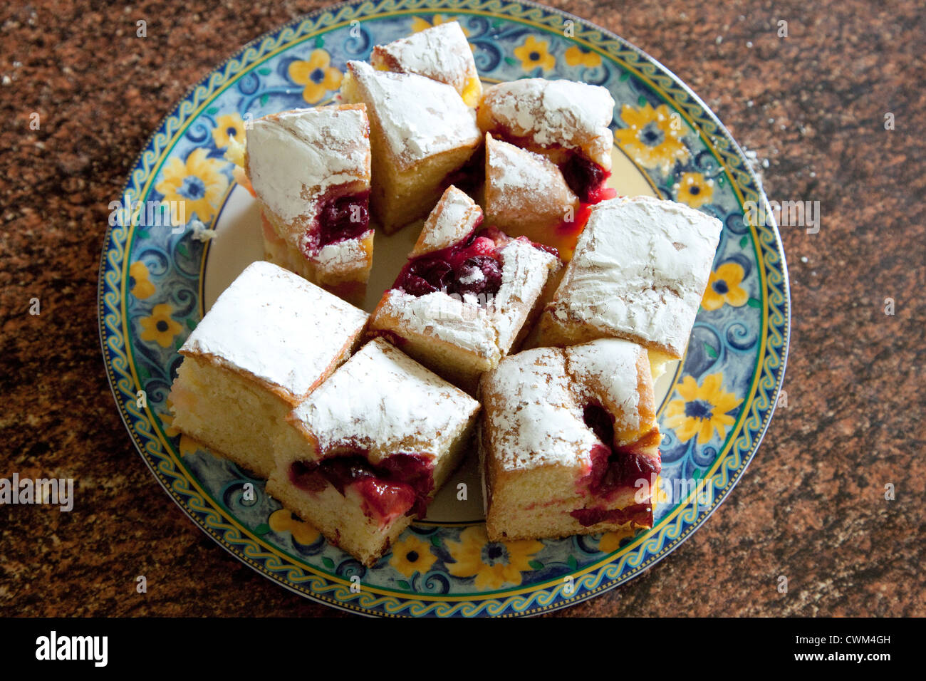 Delicious Polish raspberry pastry breakfast cake. Zawady Central Poland ...