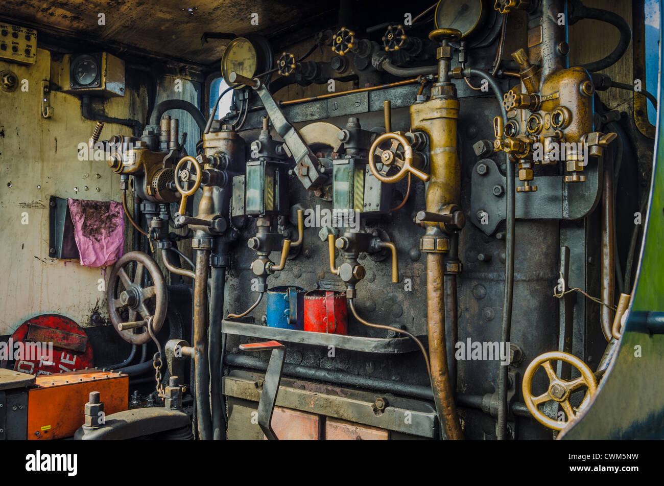 A shot of steam engine cabin and controls Stock Photo - Alamy