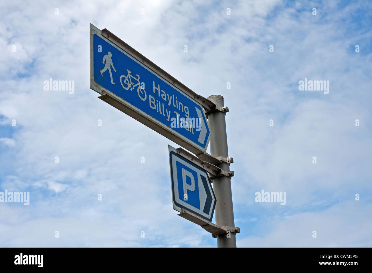 Sign for Hayling Billy Trail, traffic free path on Hayling Island Stock ...