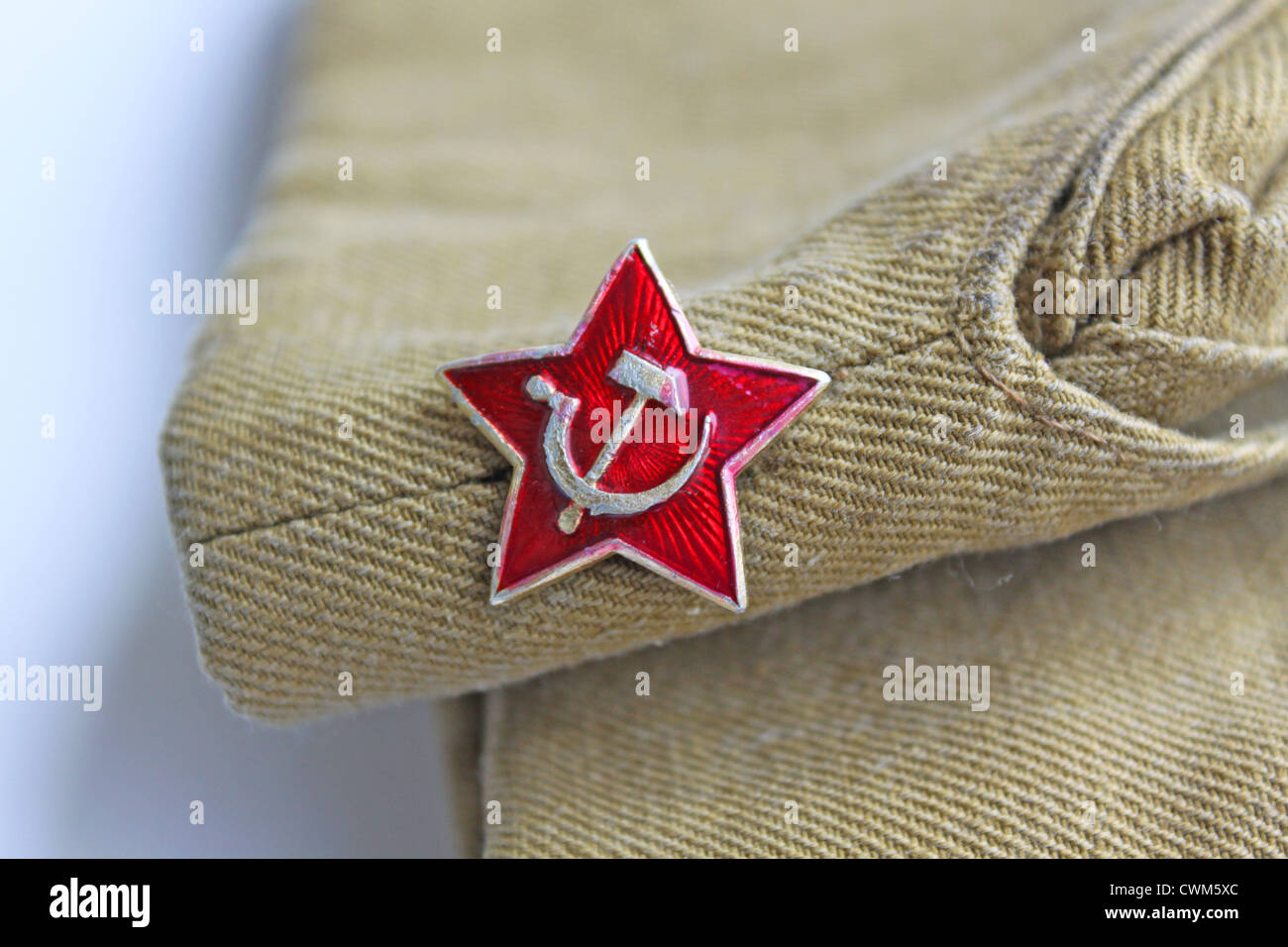 Soviet Army hat with red star Stock Photo - Alamy