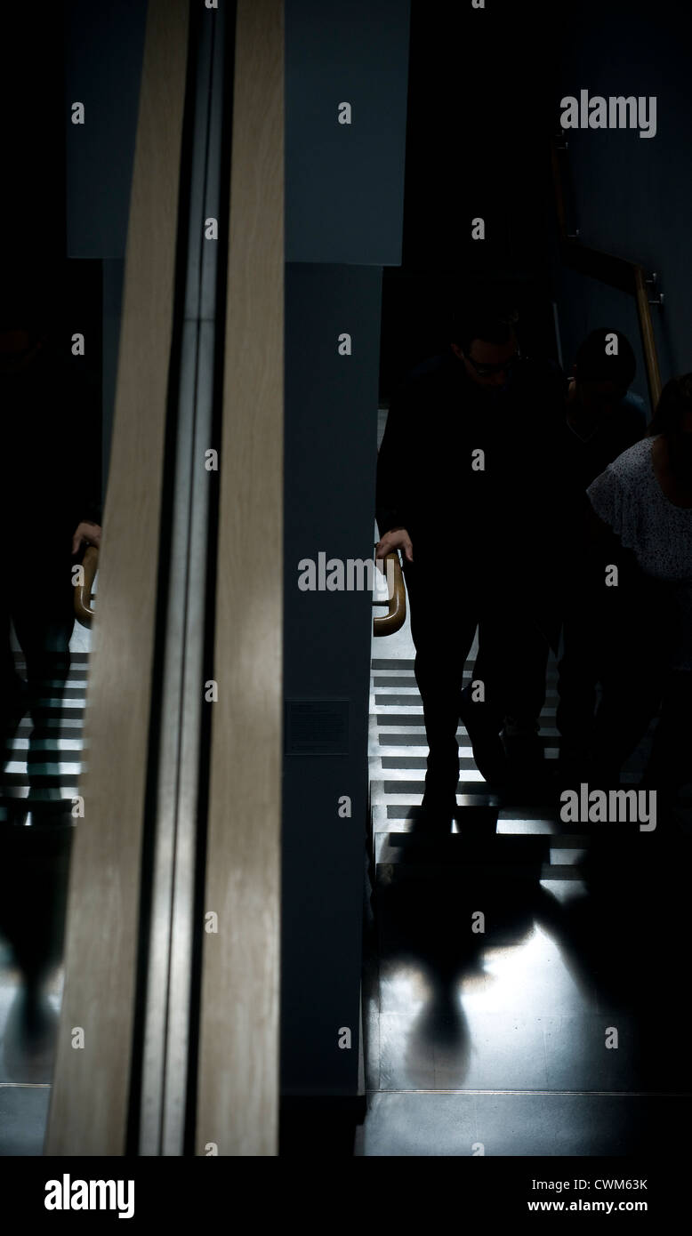 Stairwell steps and handrailstairwell steps and handrail hi-res stock ...