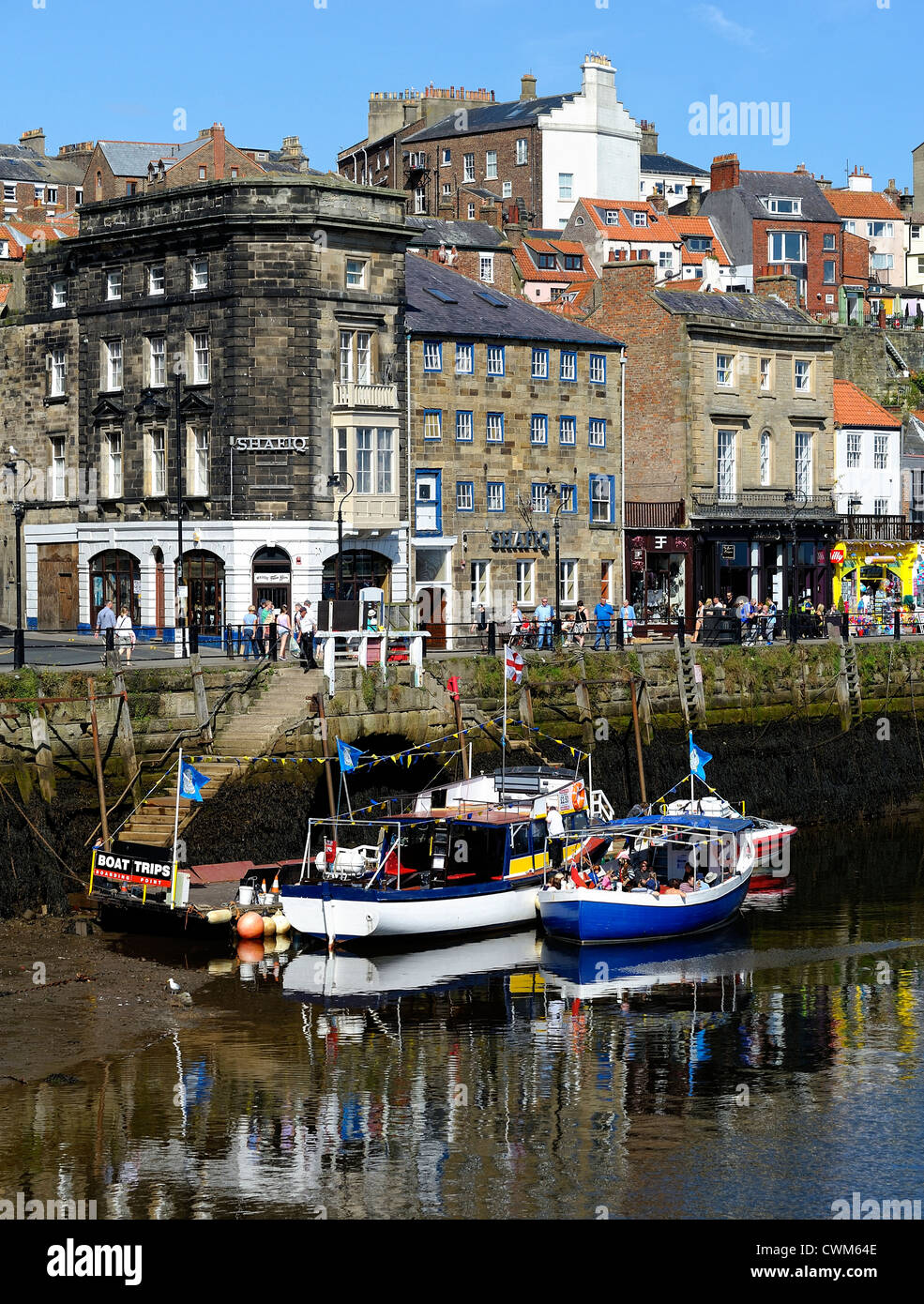 harbour boat trips whitby north yorkshire england uk Stock Photo - Alamy