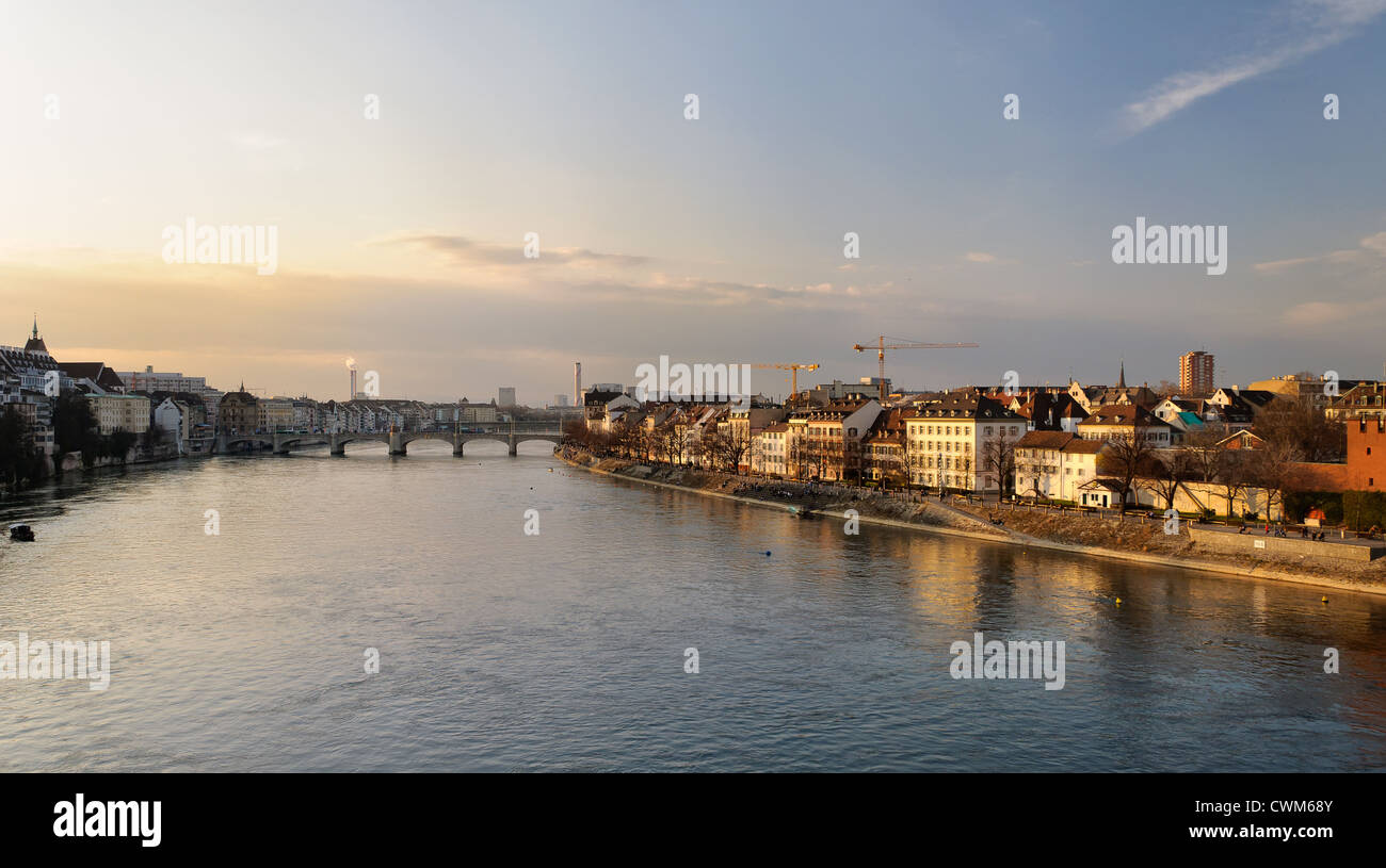 Basel river bank, Switzerland Stock Photo - Alamy