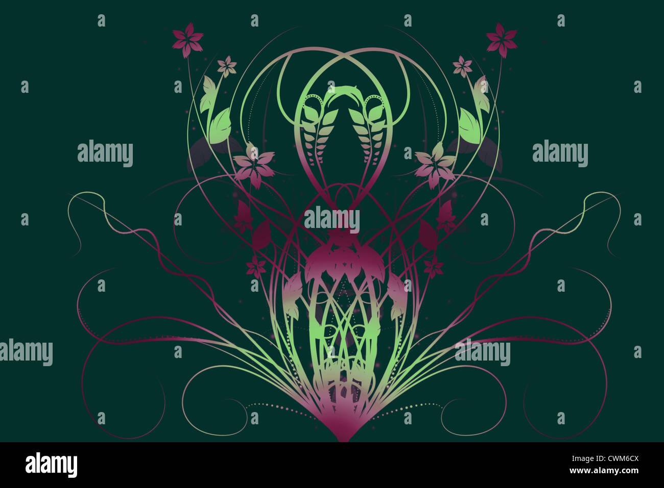 Beautiful illustrated flower background design with gradient Stock ...