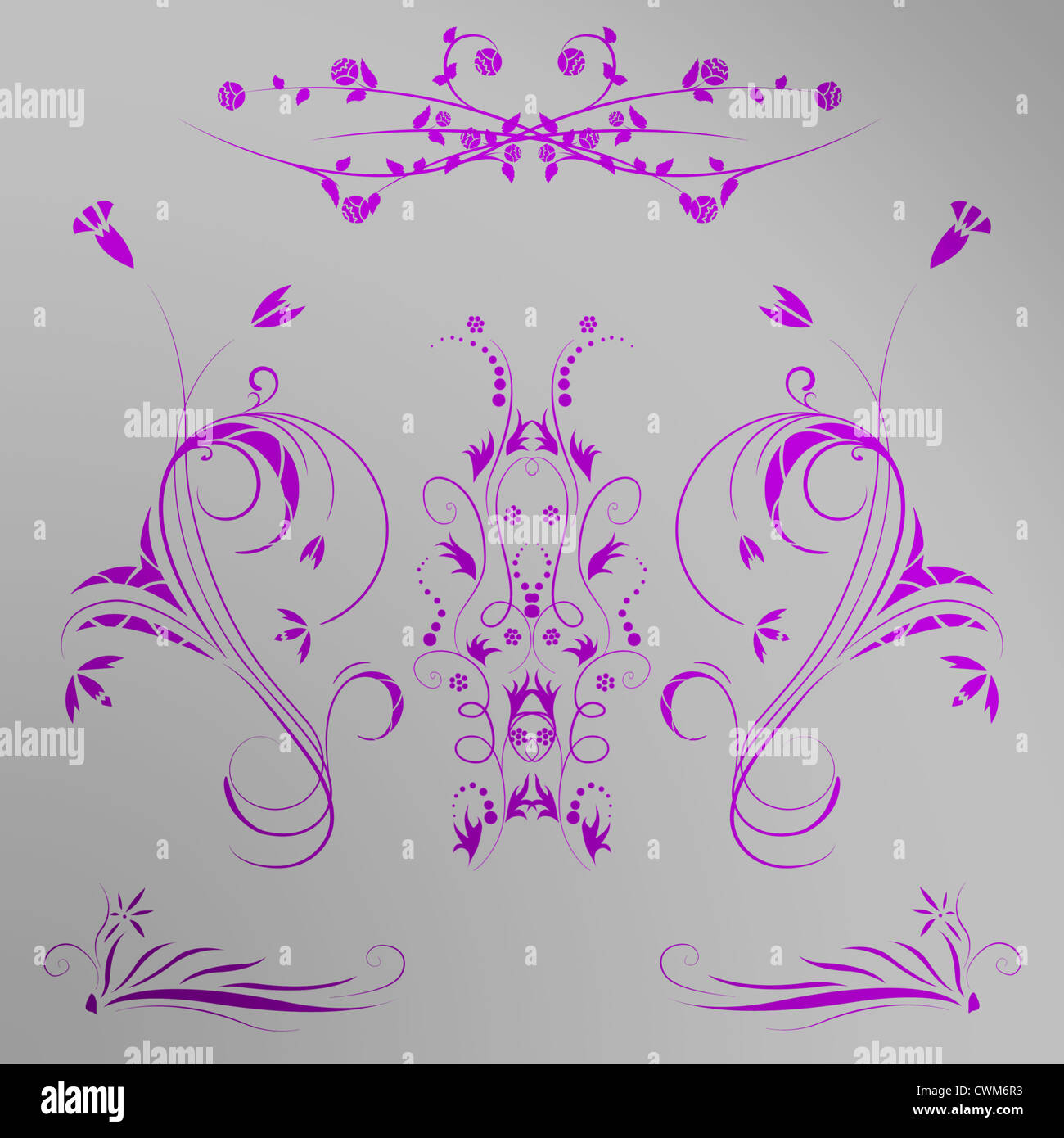 Beautiful illustrated flower background design with gradient Stock ...