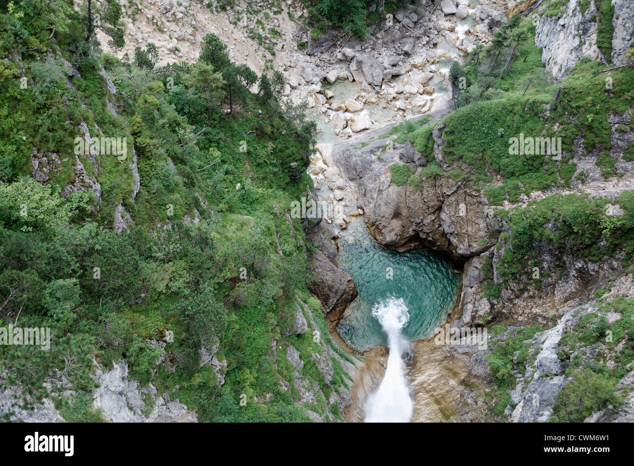 Germany, Bavaria, View of waterfall in canyon Stock Photo - Alamy