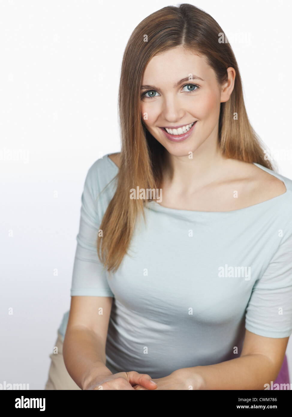 Young woman smiling, portrait Stock Photo - Alamy