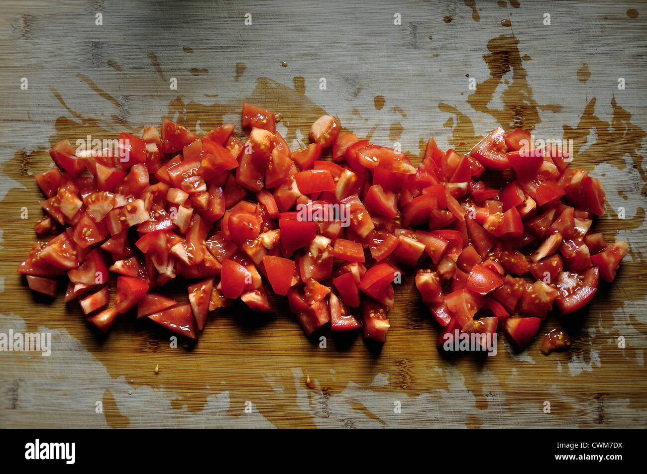 Chopped tomatoes, close up Stock Photo - Alamy