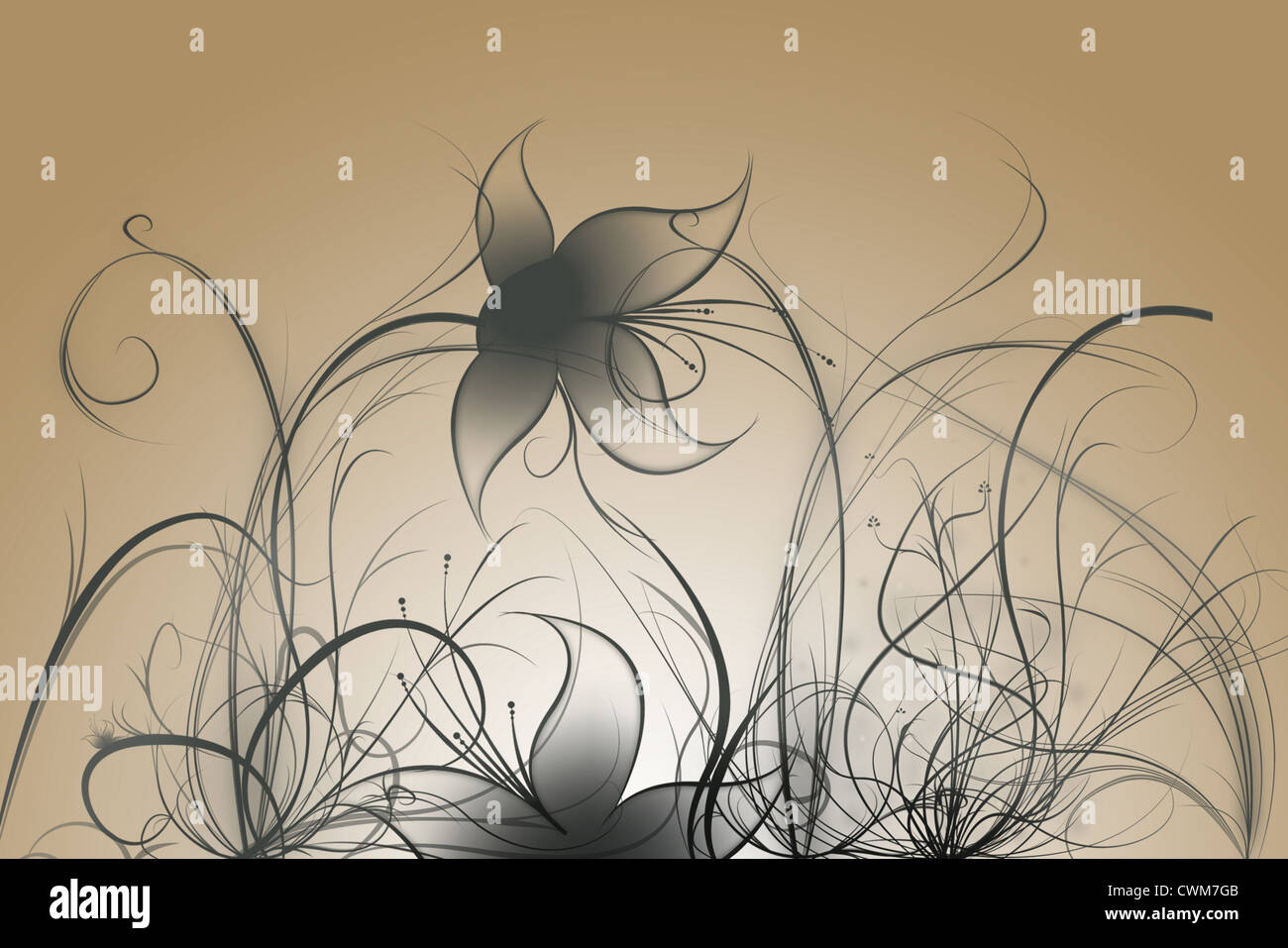 Beautiful illustrated flower background design with gradient Stock ...