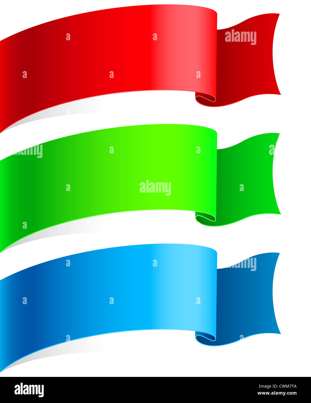 Ribbons Set, Isolated On White Background, Illustration Stock Photo - Alamy