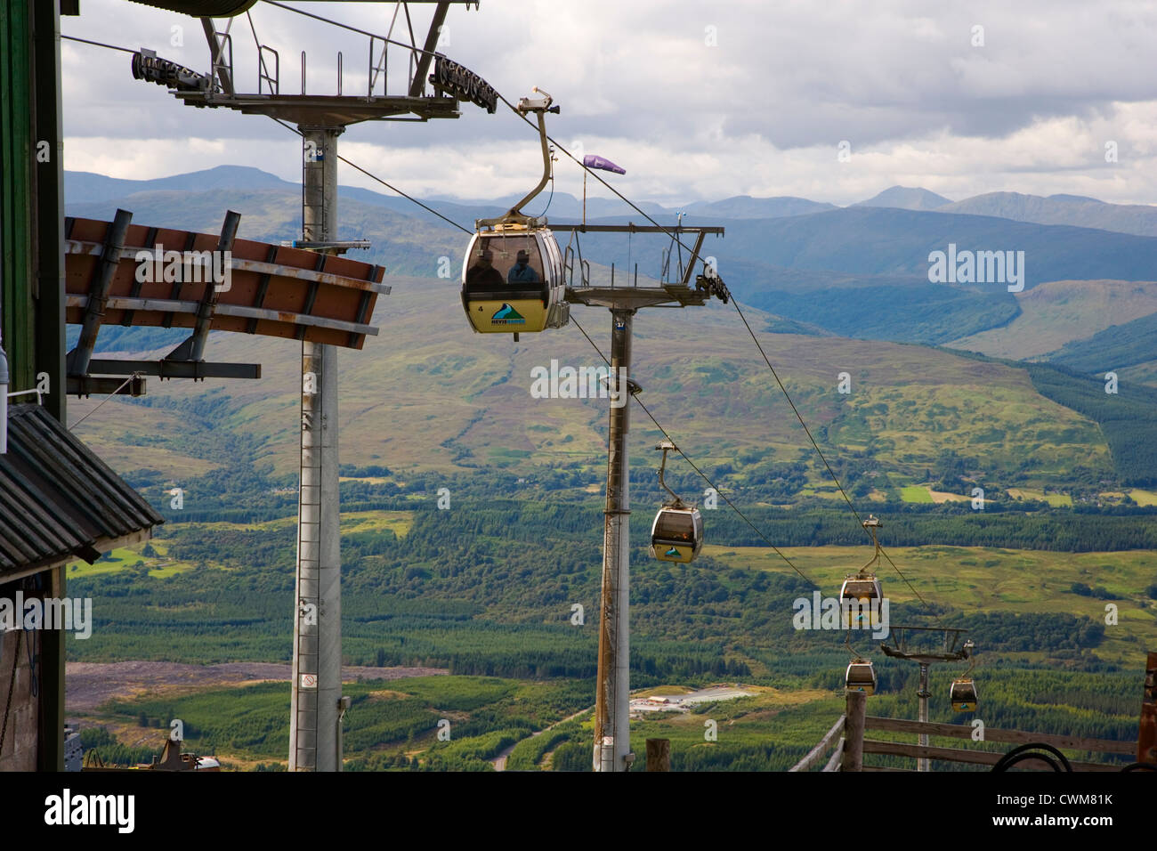 Gondolas on the north face of Aonach Mor near Fort William;Inverness ...