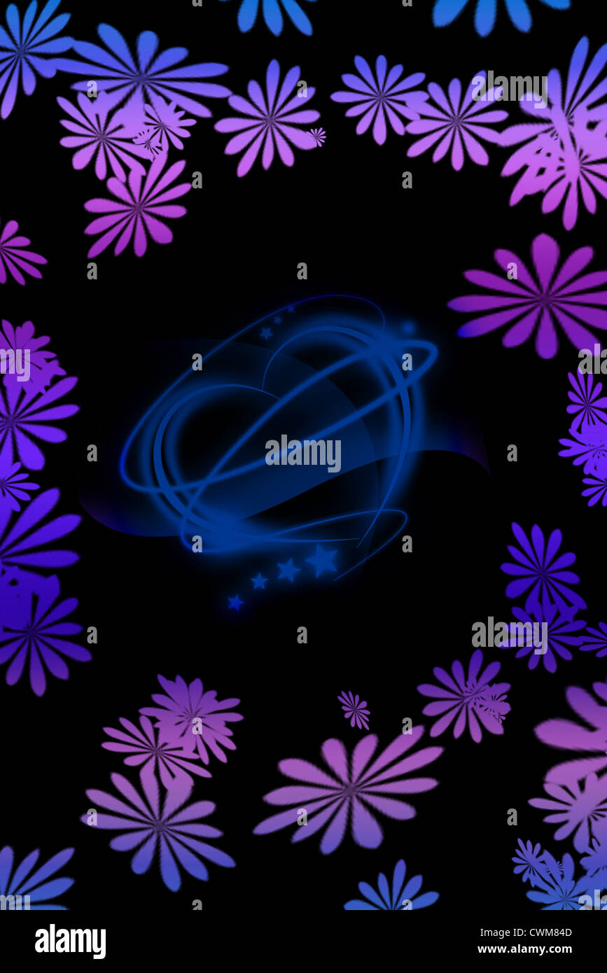 Beautiful illustrated flower background design with gradient Stock ...