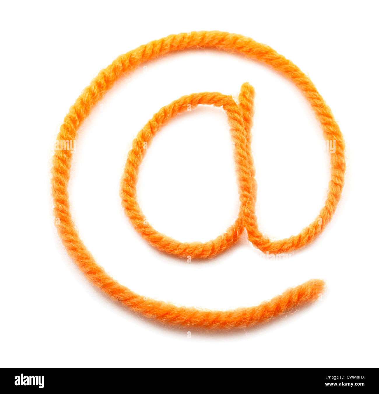 the symbol e-mail from a orange wool Stock Photo - Alamy