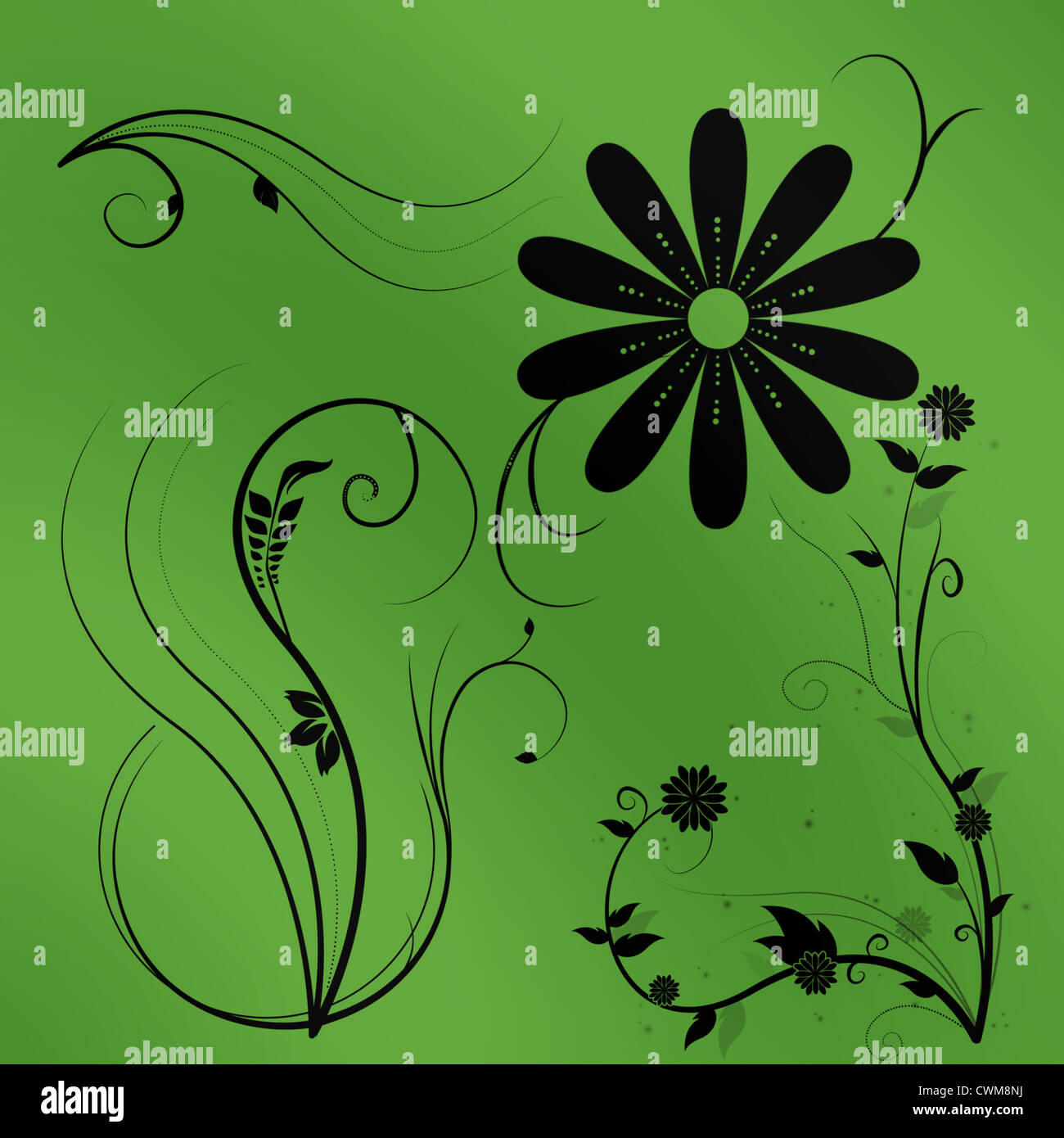 Beautiful illustrated flower background design with gradient Stock ...