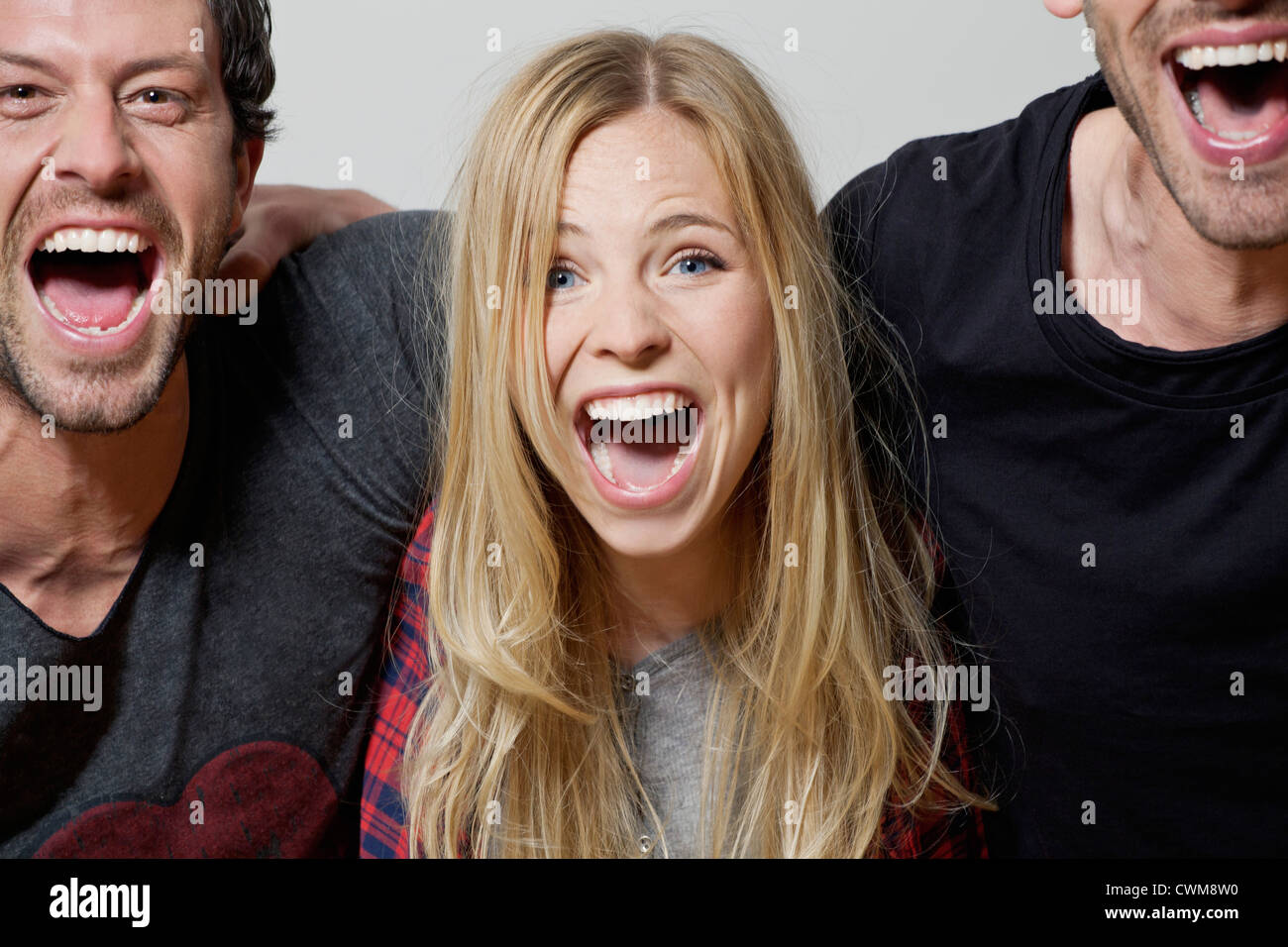 Men and woman shouting, portrait Stock Photo - Alamy