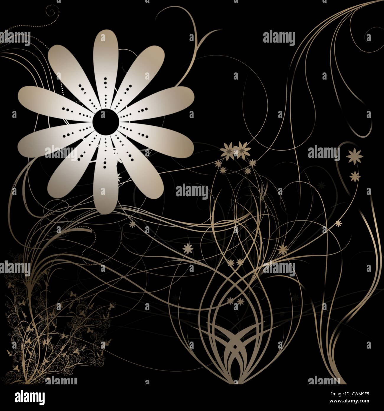 Beautiful illustrated flower background design with gradient Stock ...