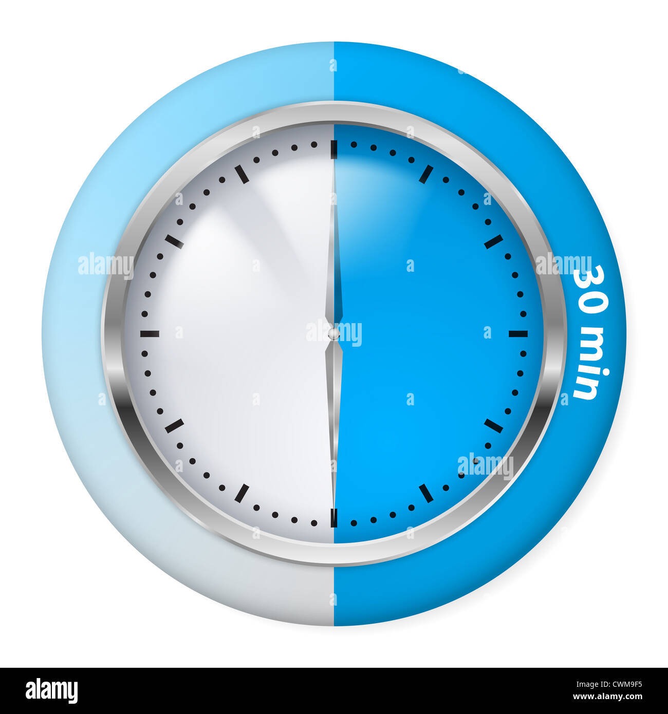 Blue Timer Icon. Thirty Minutes. Illustration on white Stock Photo - Alamy