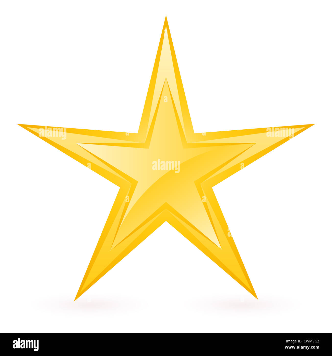 Shiny Gold Star. Form-eighth. Illustration for design on white ...