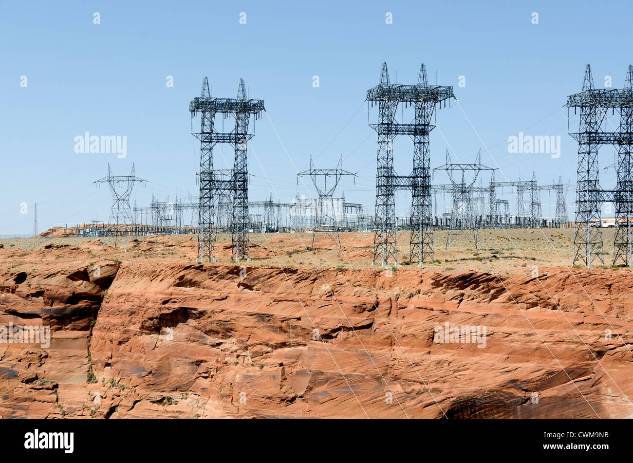 power line in Page Arizona in the United States of America Stock Photo ...
