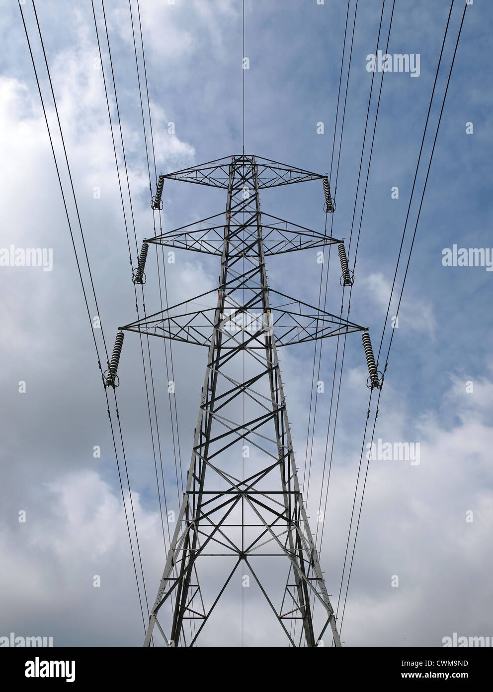 electricity pylon and wires forming part of the national grid Stock ...