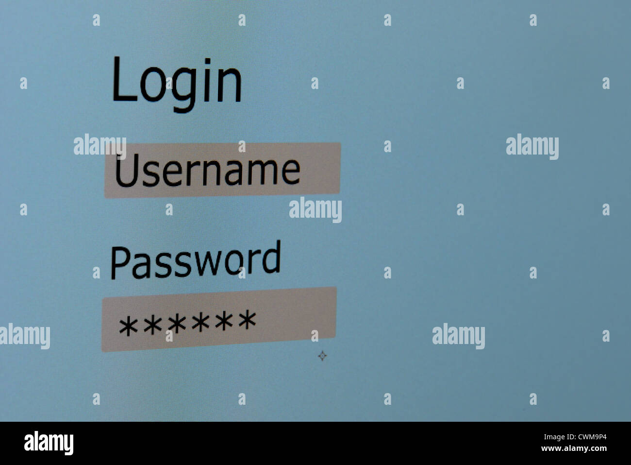 computer screen login secirty access Stock Photo - Alamy