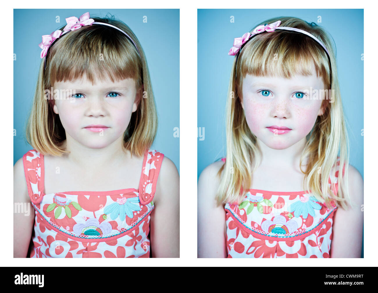 Portrait identical twin girls hi-res stock photography and images - Alamy