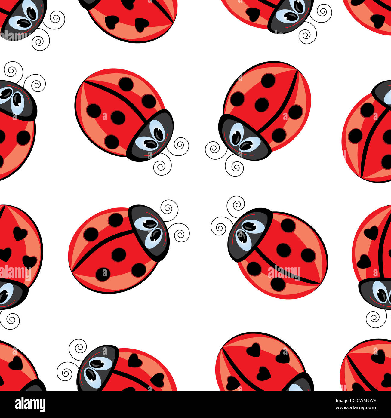 Seamless texture of cartoon ladybug. Illustration of the designer on ...